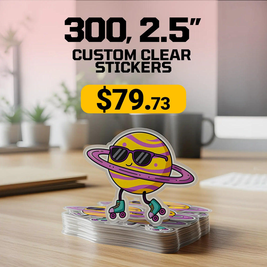 300 2.5" Custom Clear Stickers